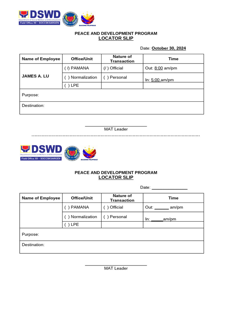 LOCATOR (Sample) | PDF