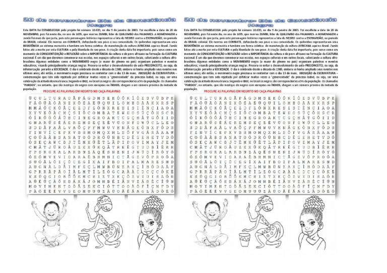 Caça Palavra consciencia negra | PDF