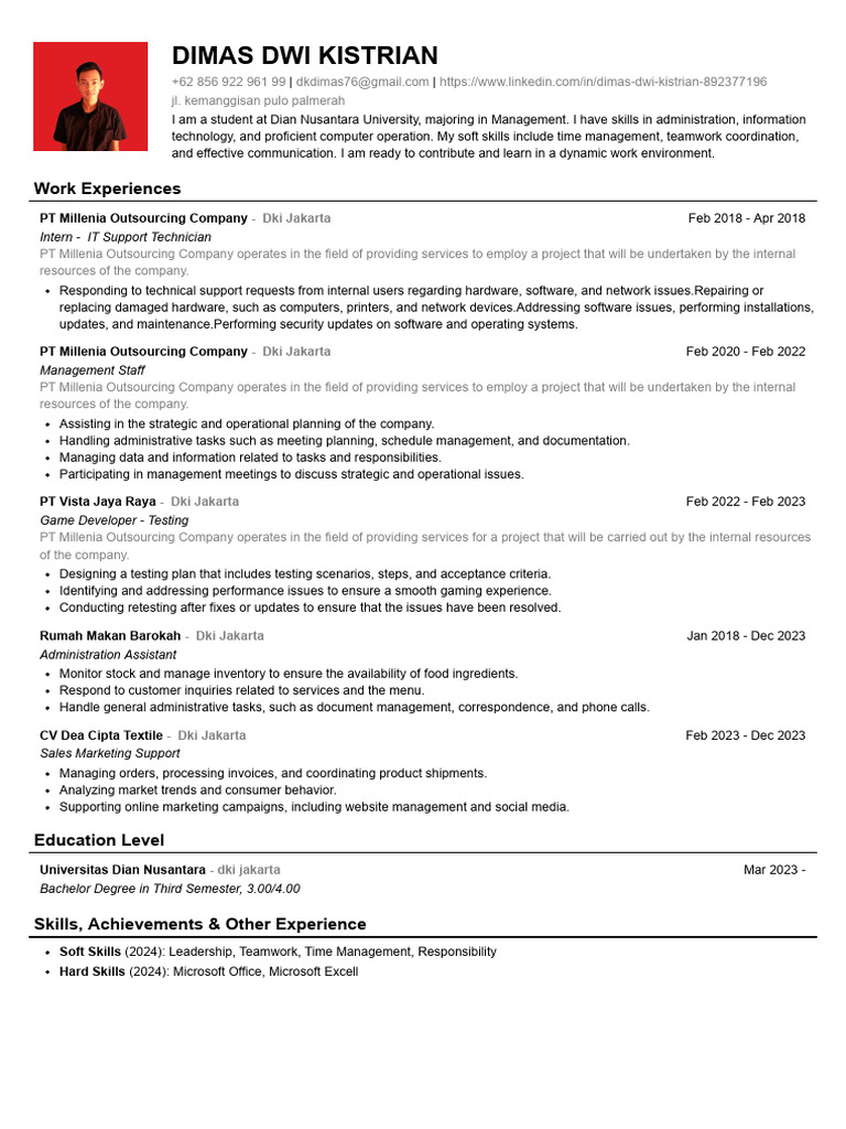 Dimas Dwi Kistrian-Resume | PDF | Computing | Computer Science