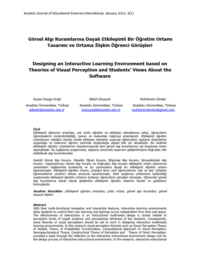 Designing An Interactive Learning Environment Based On Theories of ...