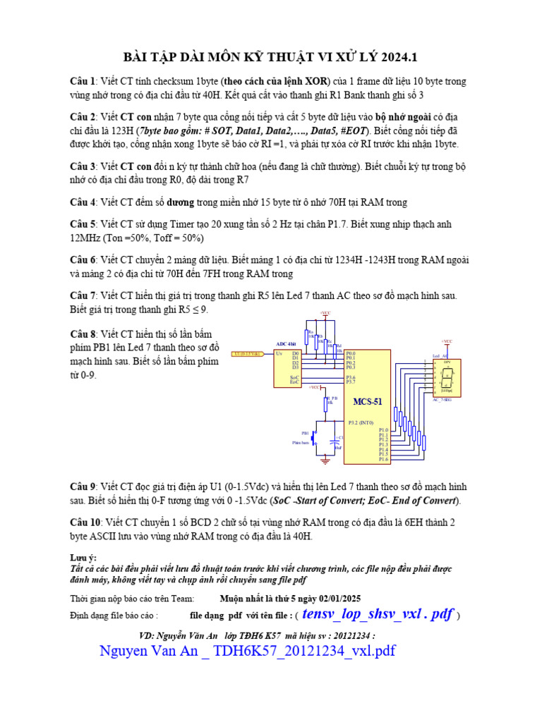 Bai Tap Dai VDK 2024.1 | PDF