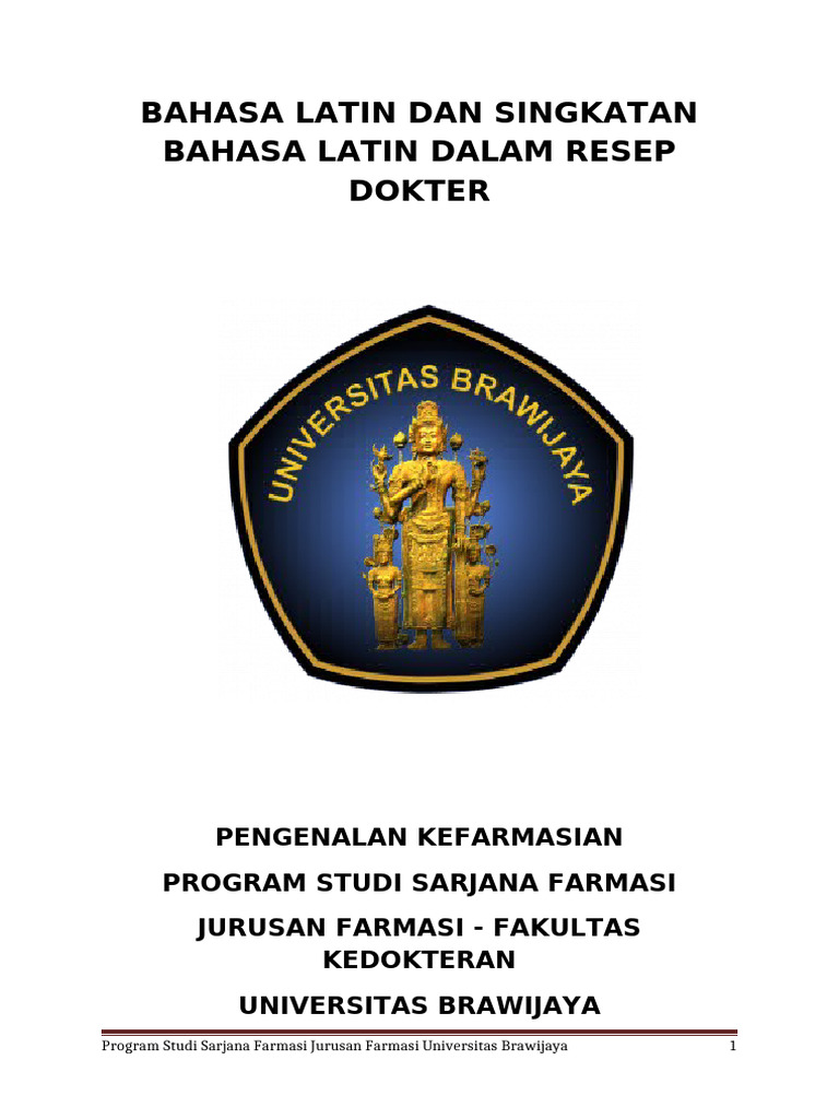 Singkatan Bahasa Latin di Kefarmasian | PDF