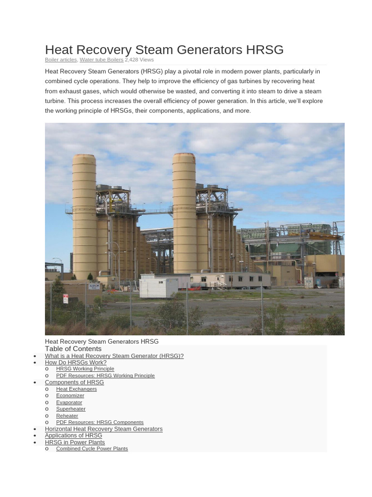 HRSG Design and Applications Overview | PDF | Boiler | Steam