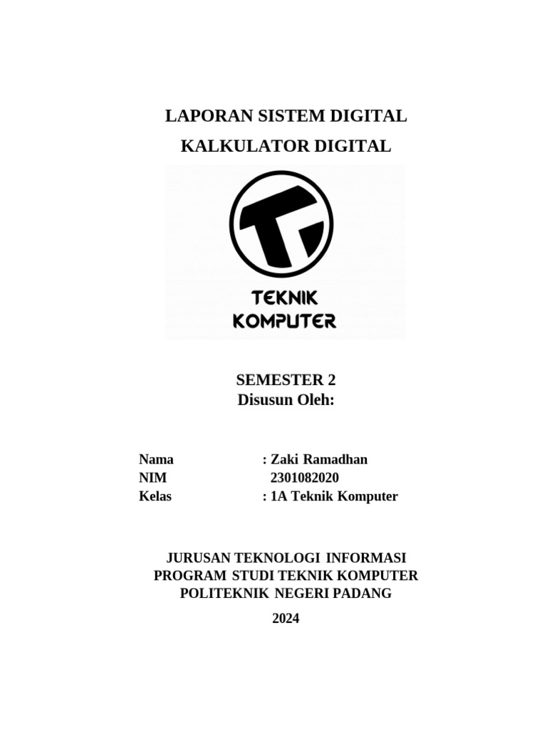 laporan_kalkulator_digital (1) | PDF