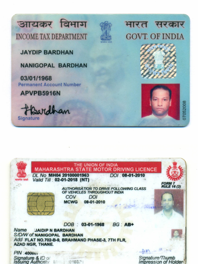 Pan Card Driving License | PDF