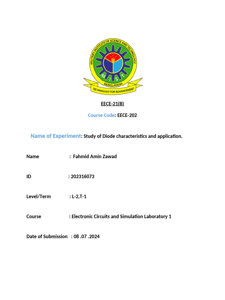 Fahmid Amin Zawad | PDF | Diode | Rectifier