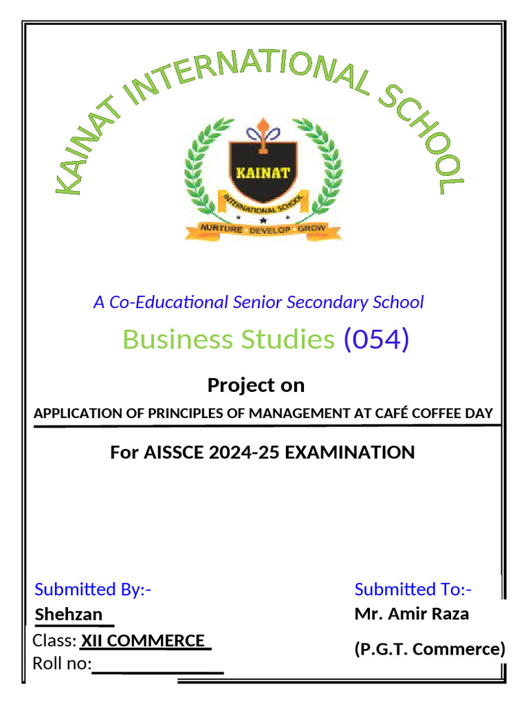 Management Principles at Café Coffee Day | PDF