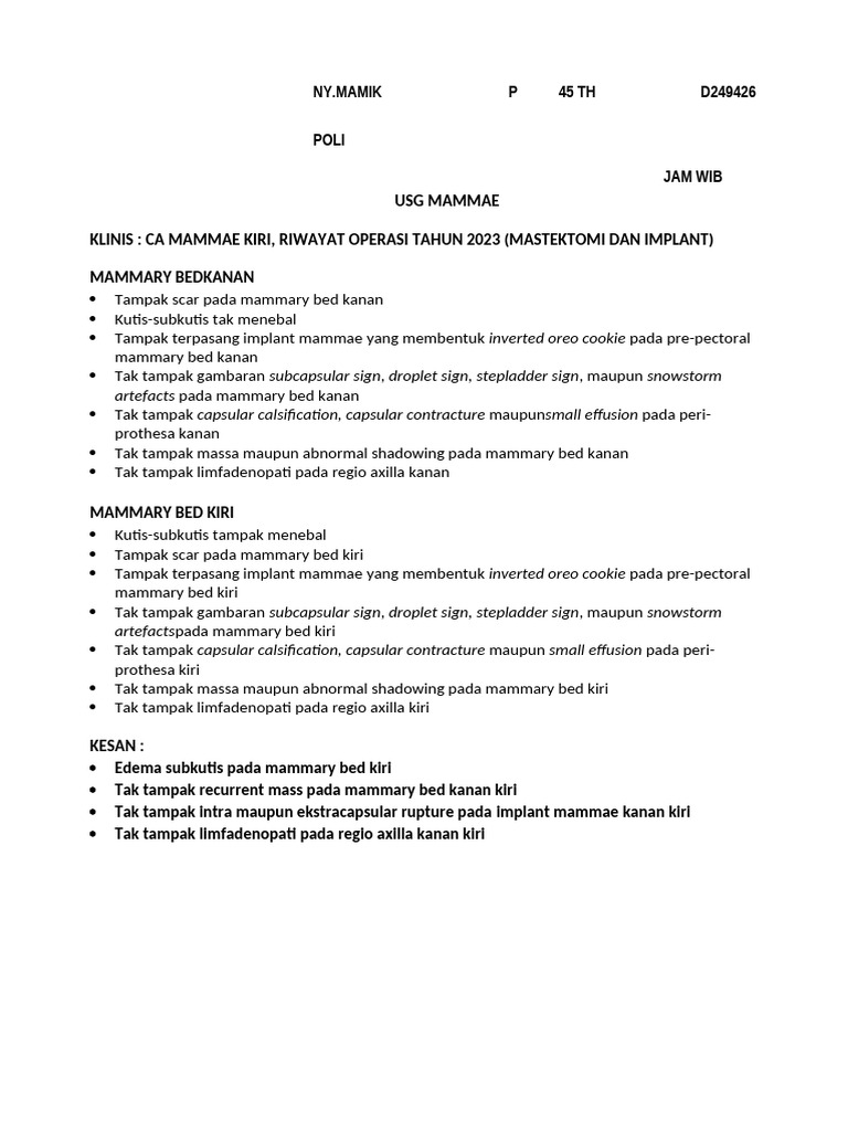 USG MAMMAE (implant) | PDF