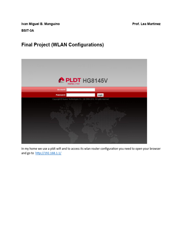 Finals Project WLAN configuration (Manguino) | PDF