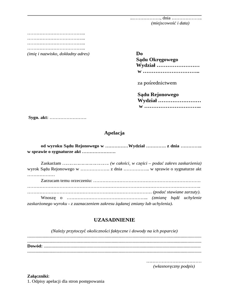 Apelacja Od Wyroku | PDF