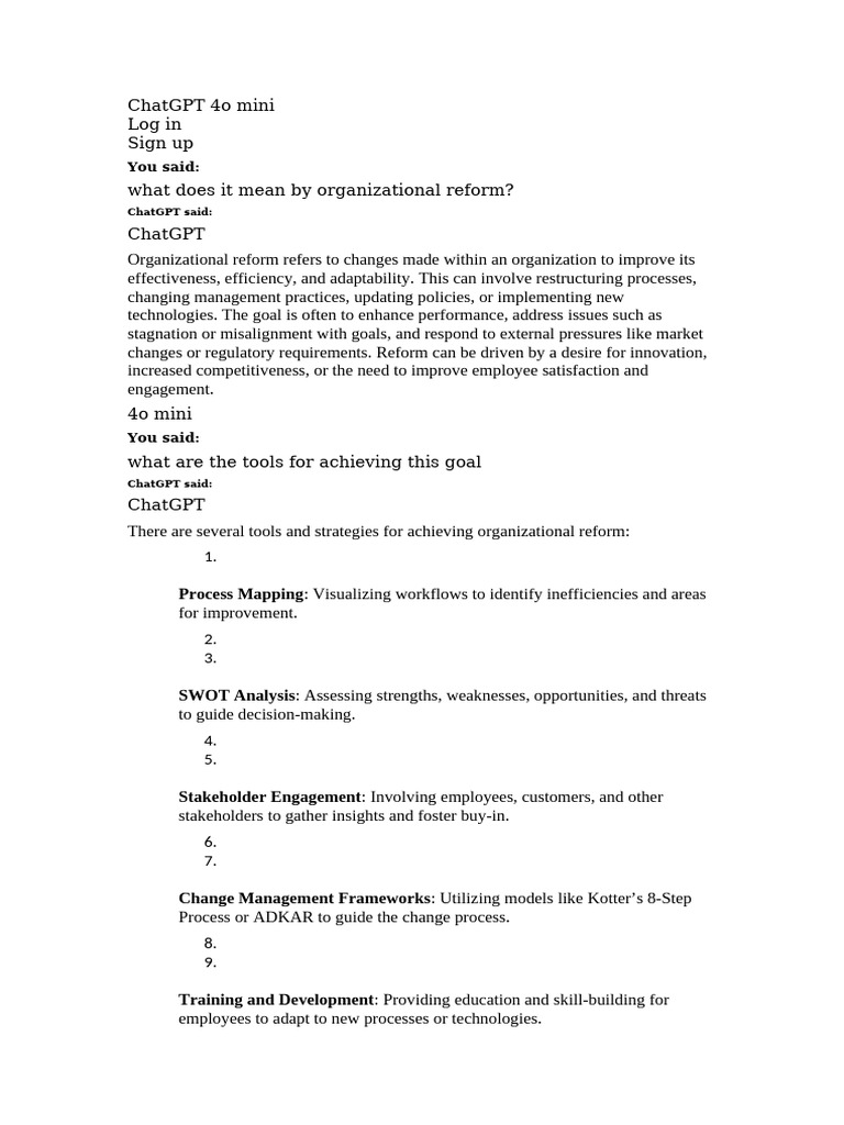 Concepts of Reform | PDF | Change Management | Performance Indicator