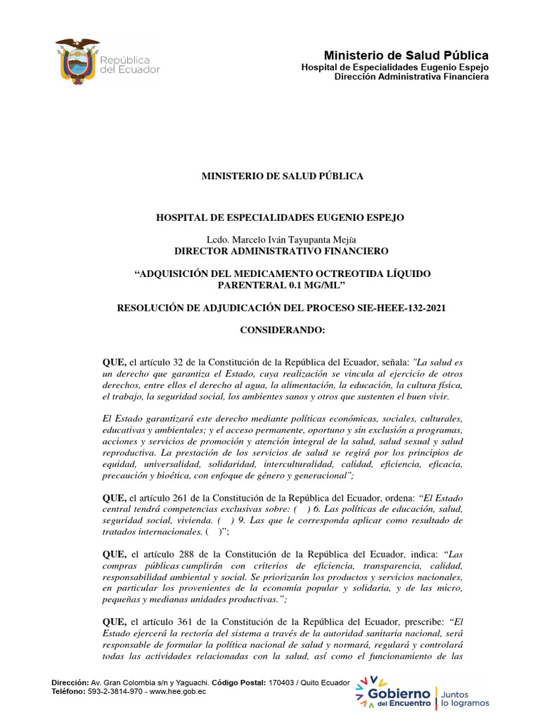 1.resolucion de Adjudicacion | PDF