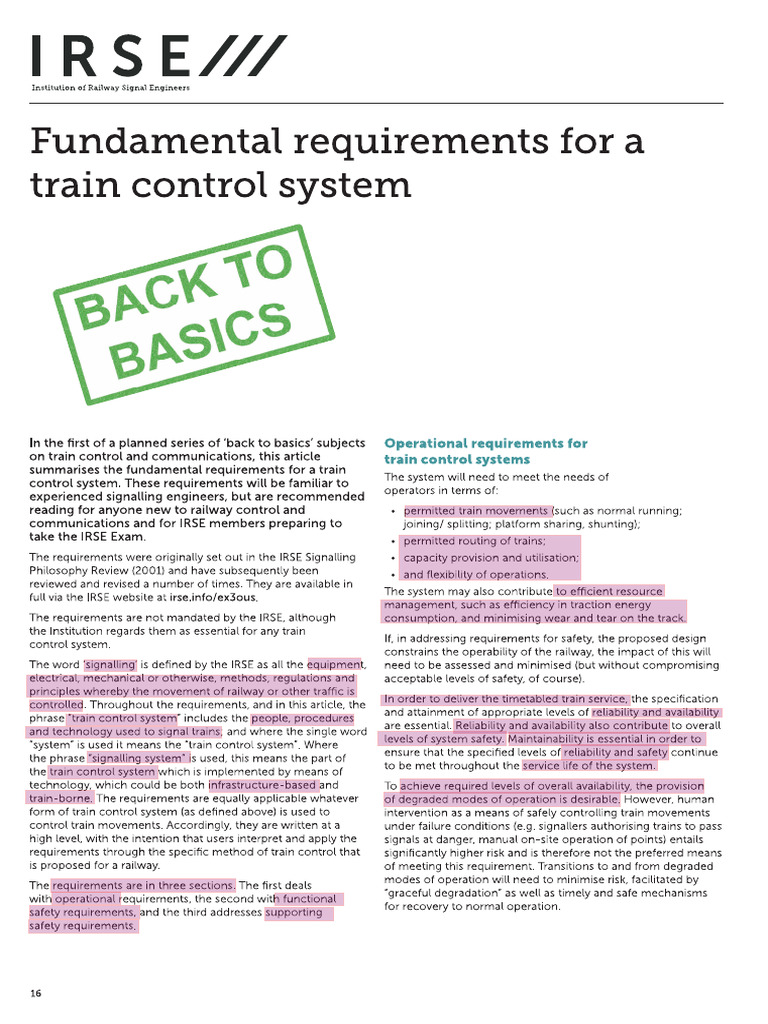 6 - Fundamental Requirements For A Train Control System - Back To ...