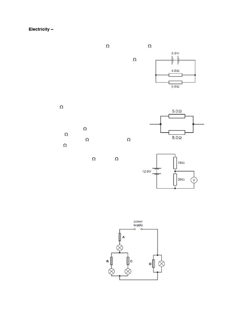 Electricity Multiple Choice Questions | PDF | Electrical Resistance And ...