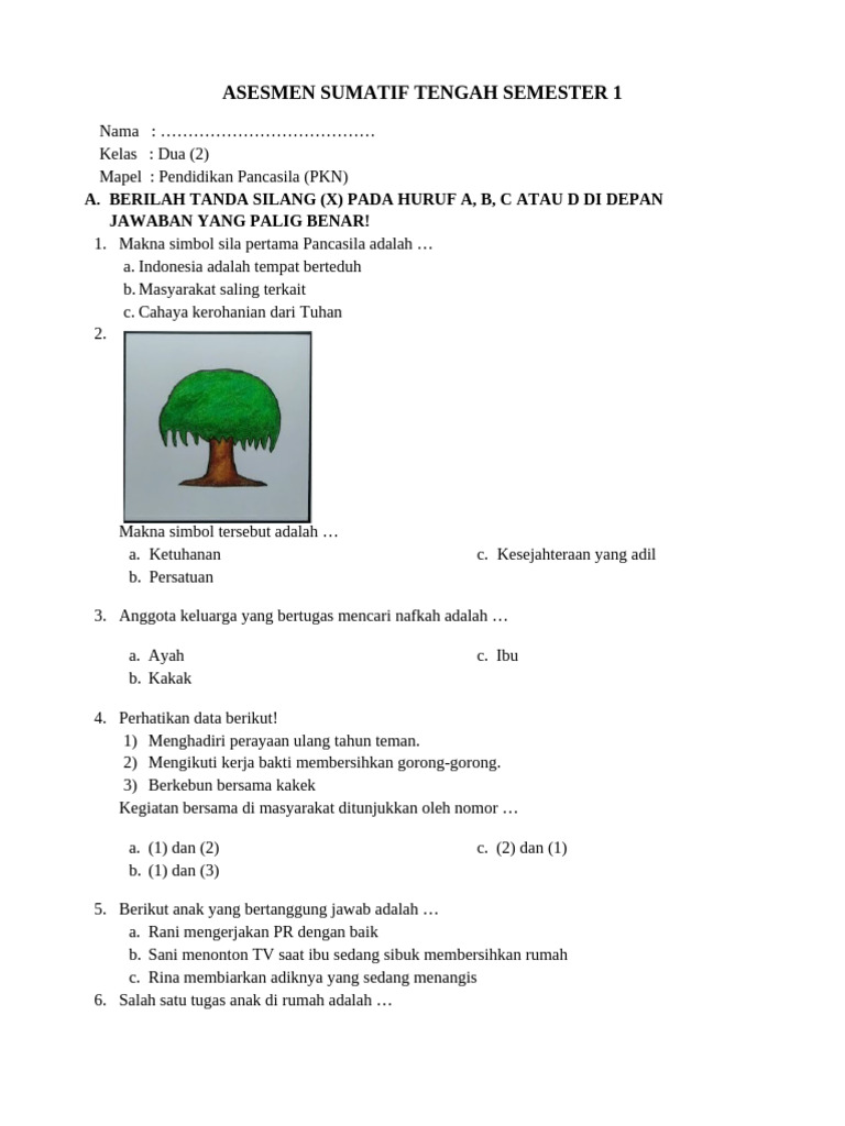 Soal kelas 2 AST 1 | PDF