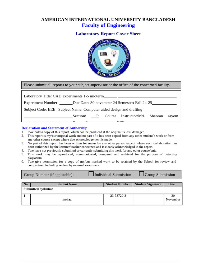 New Lab Cover Sheet | PDF