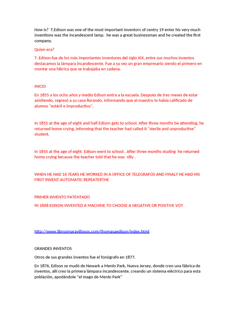Thomas Alva Edison | PDF