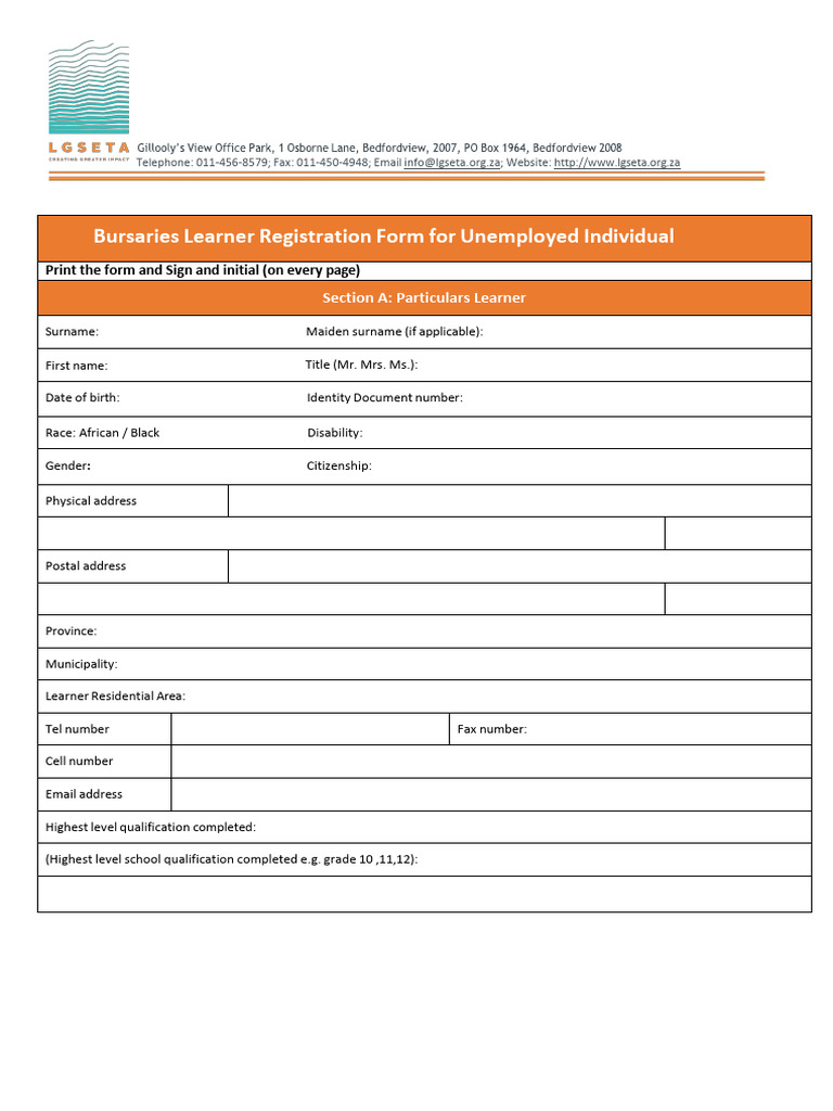 Learner Enrollment Form 2024 2025 | PDF