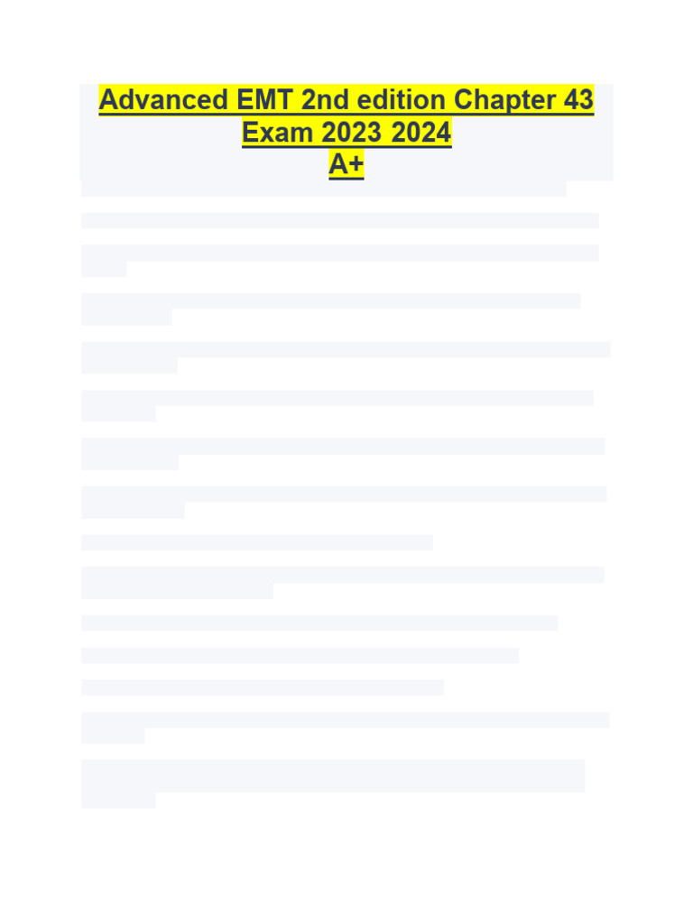 Advanced EMT 2nd Edition Chapter 43 Exam 2023-2024 A+ | PDF | Pregnancy ...