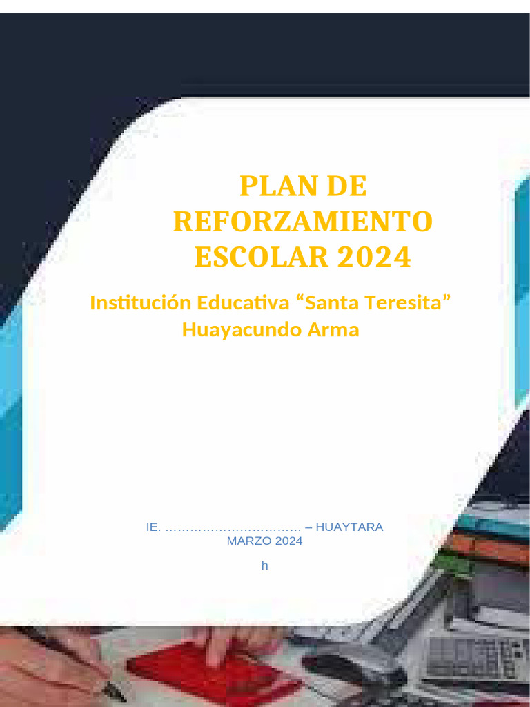 Refuerzo-Escolar Plan Esquema | PDF | Evaluación | Educación primaria