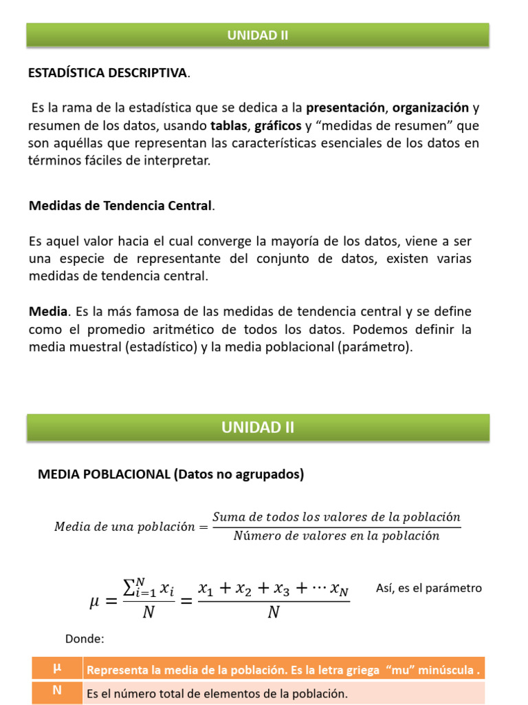 Estadística 2 | PDF | Media | Significado aritmetico
