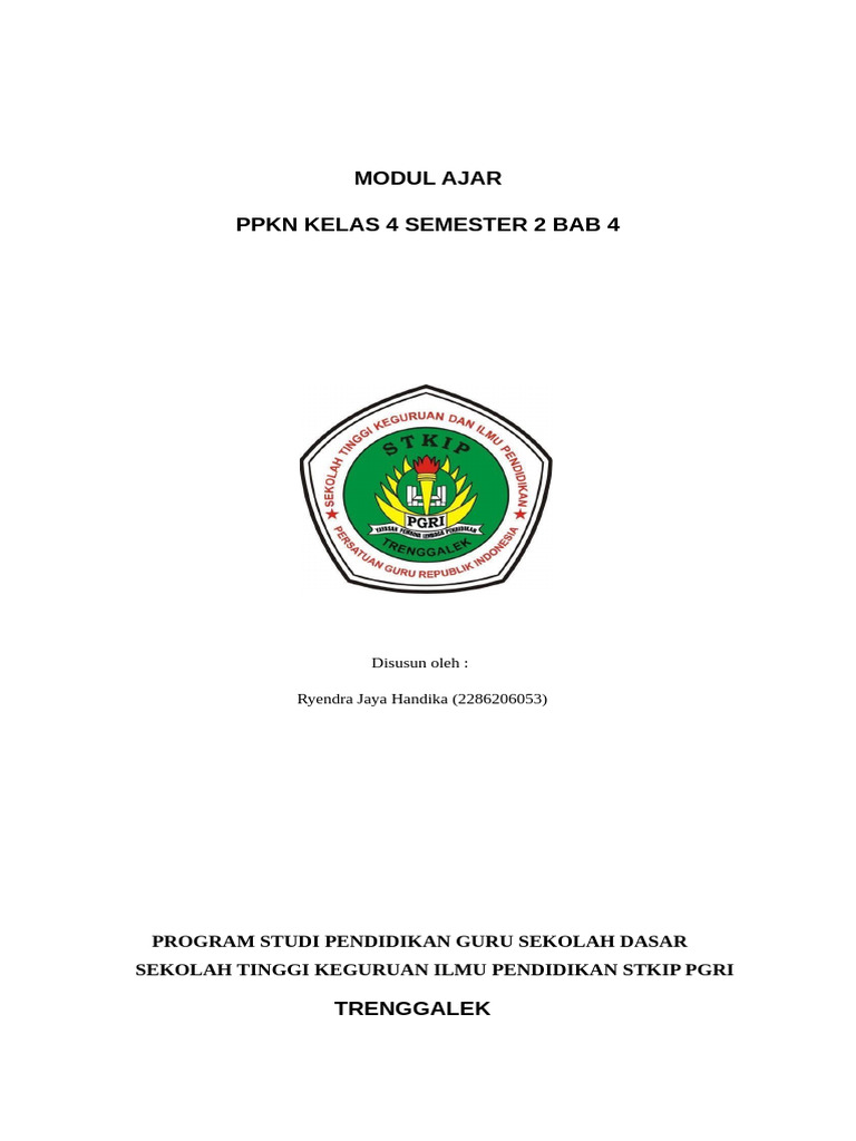 Modul Ajar PPKN BAB 4 KELAS 4 ................. | PDF
