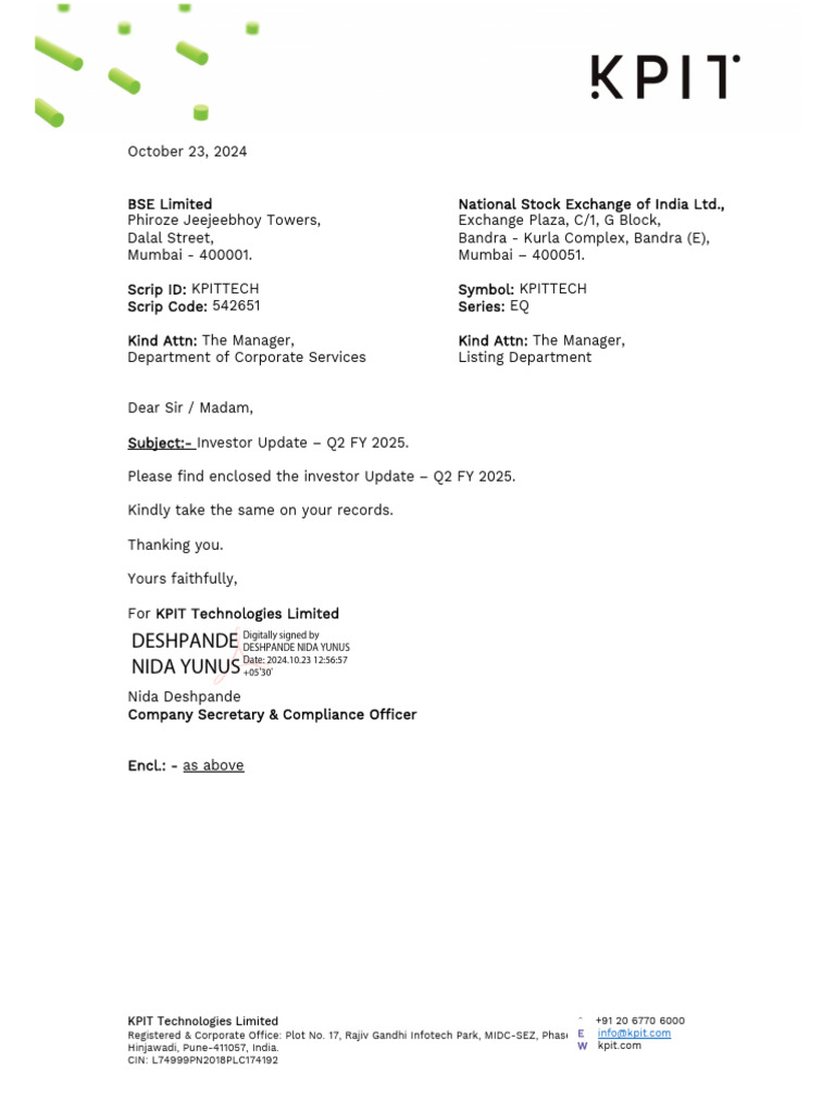 KPIT Q22025 Investor Presentation | PDF | Equity (Finance) | Business