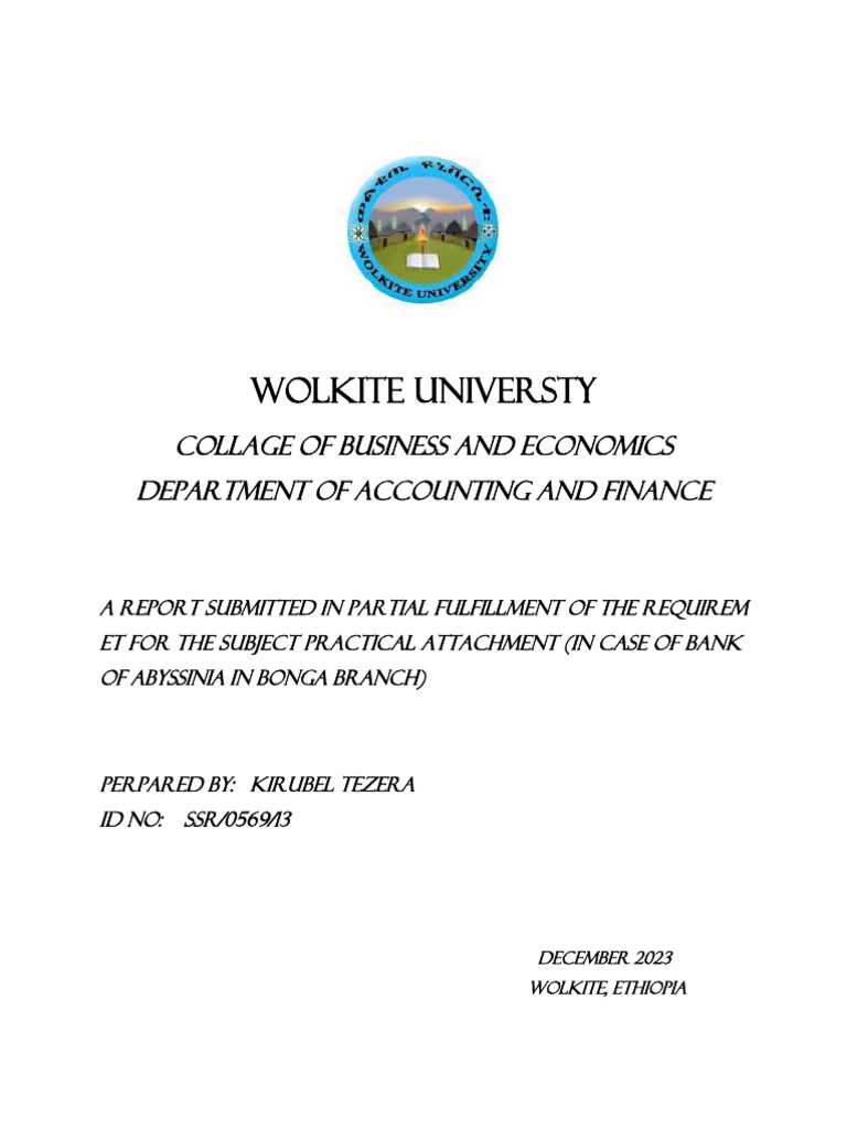 Dagim Getachew Report | PDF | Banks | Market Power