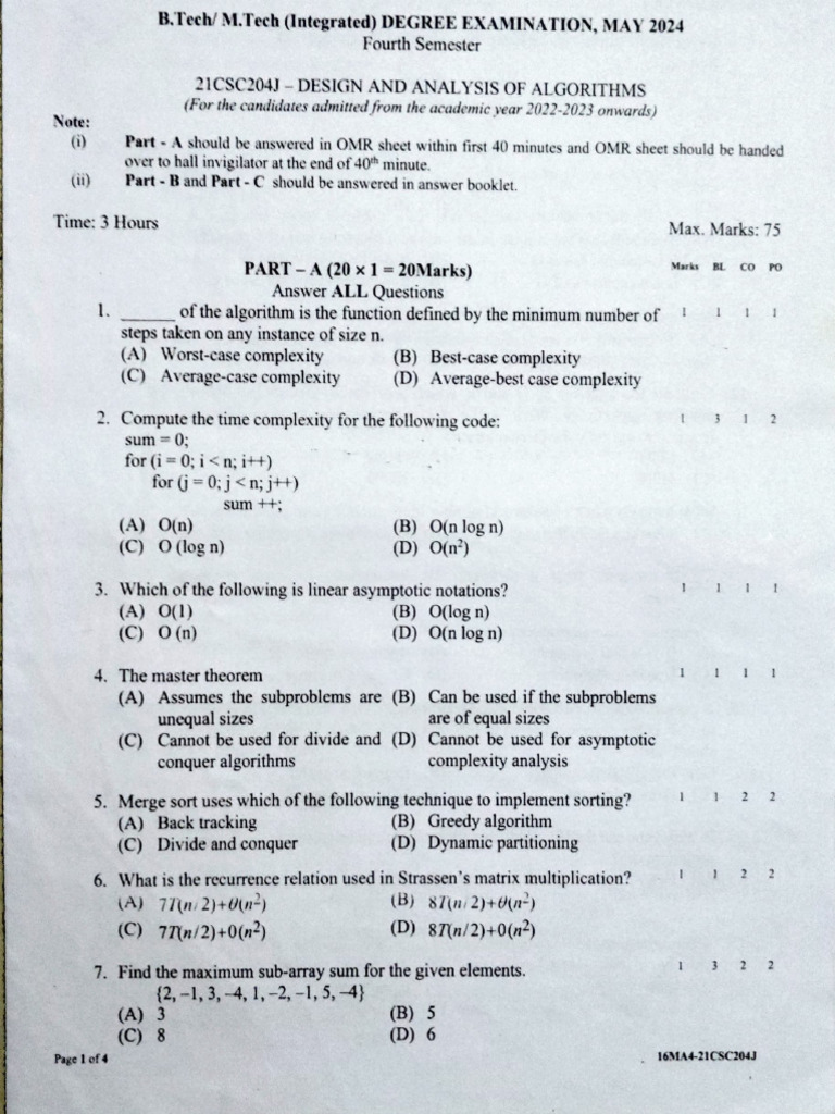 DAA SEM4 | PDF | Computational Science | Computer Science