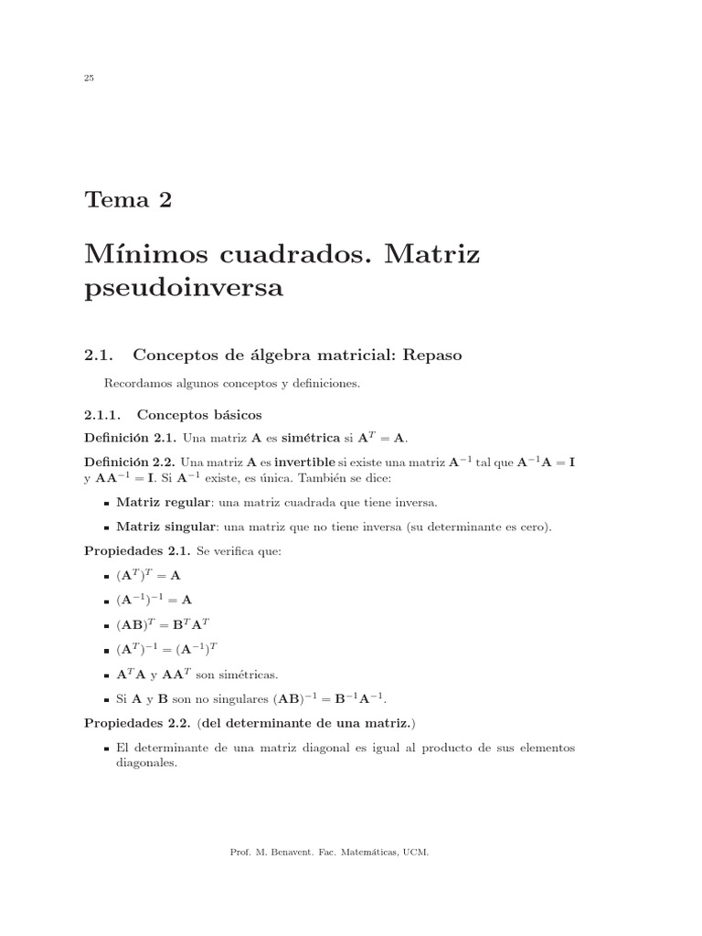 Resumen Tema2 | PDF | Matriz (Matemáticas) | Mapa lineal