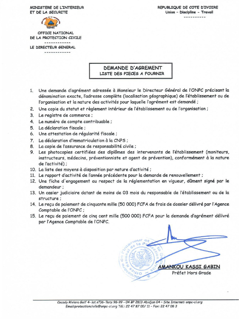 Liste Des Pièces à Fournir ONPC | PDF