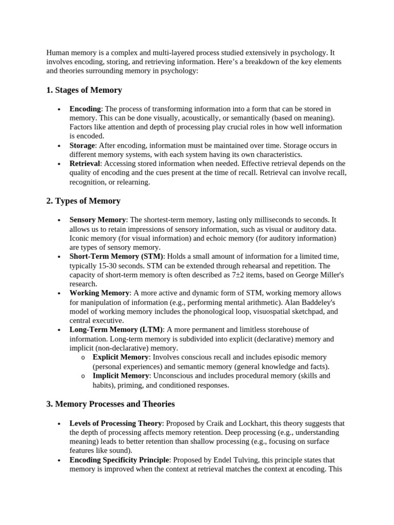 Human memory | PDF | Memory | Recall (Memory)