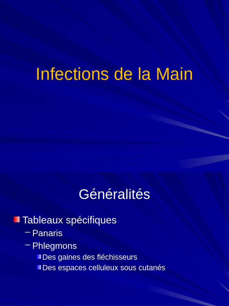 Infections de la main : panaris et phlegmons | PDF | Infection | Main