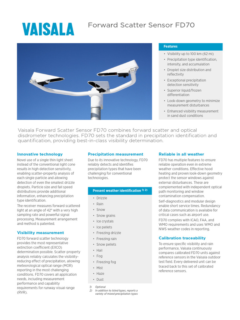 FD70 Datasheet B211744EN G | PDF | Precipitation | Snow