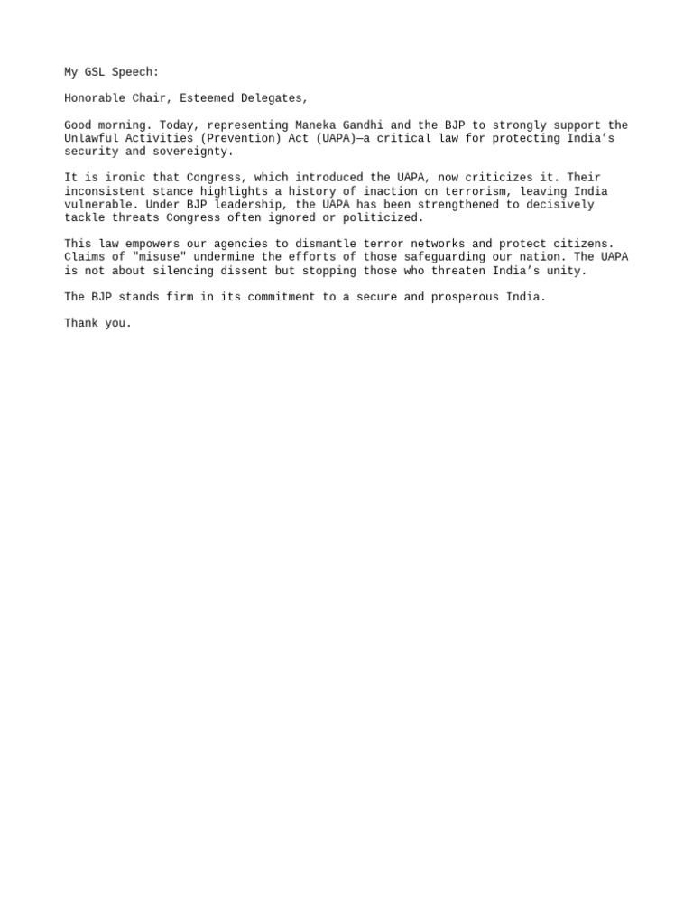 My GSL Speech | PDF