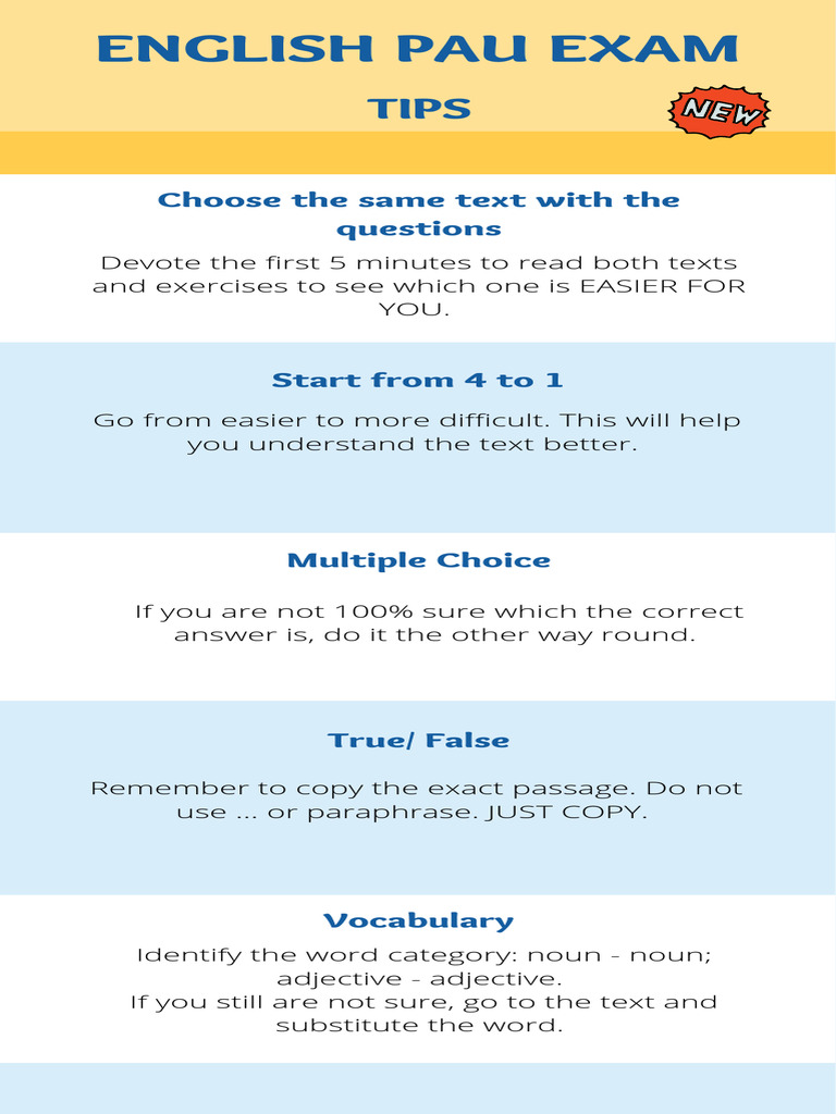 Pau Exam Tips | PDF