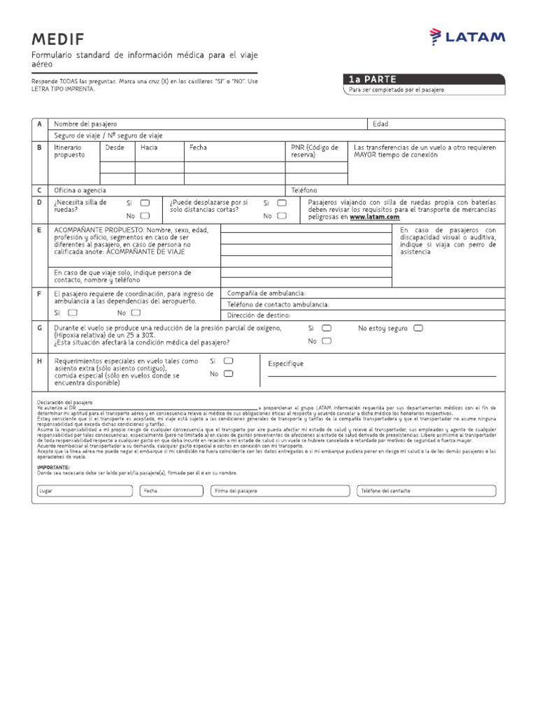Formulario Medif Es | PDF