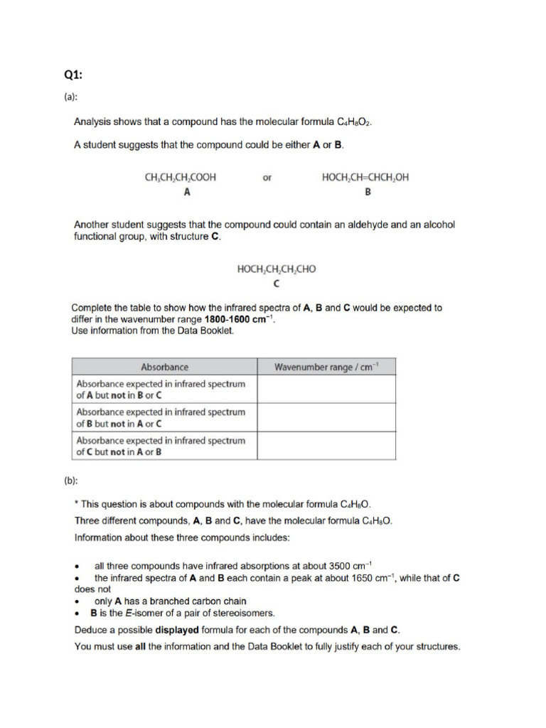 Organic Unit 2 Test For IGCSE | PDF