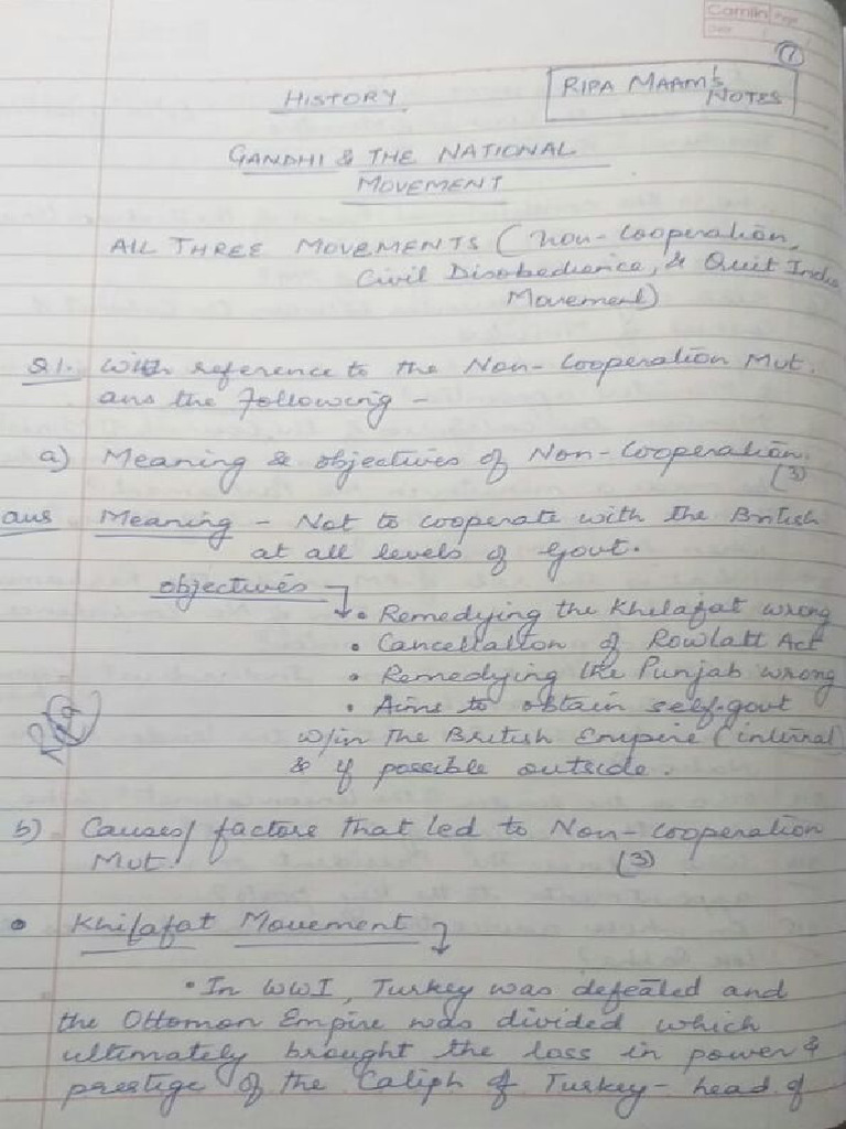 Gandhi and National Movement Notes | PDF