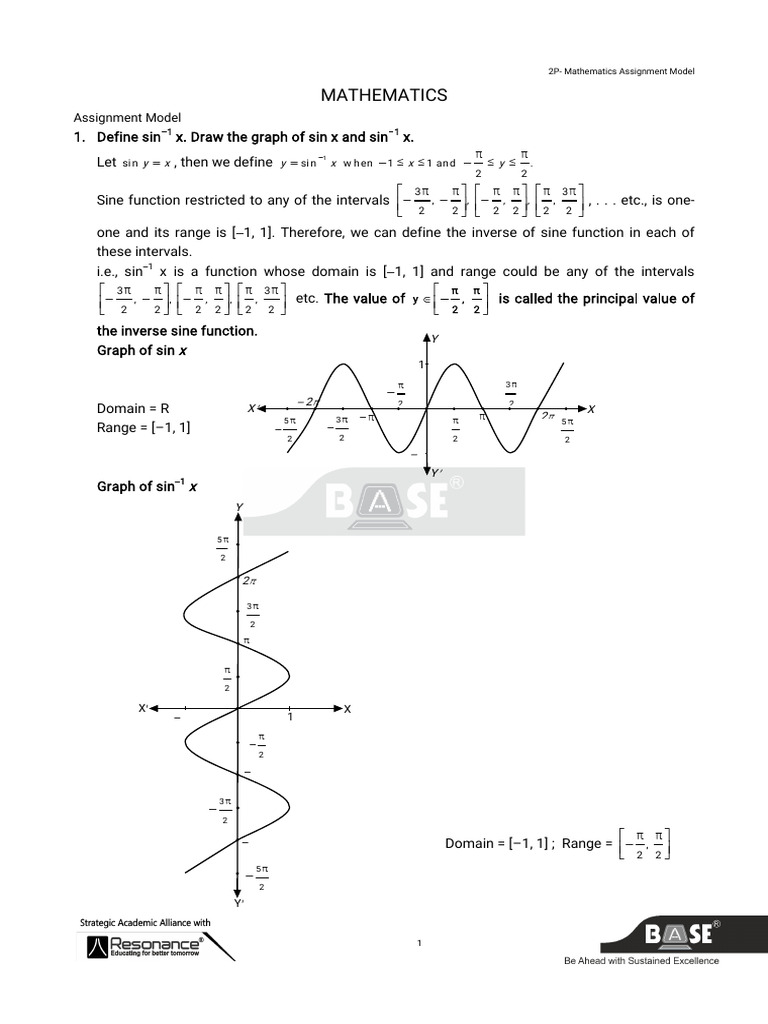 Maths - Assignment Model - Lokesh Sir-1 | PDF | Function (Mathematics) | Trigonometric Functions