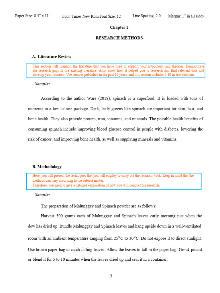 Ip Chapter 2 Format With Guidelines | PDF | Spinach | Diet & Nutrition