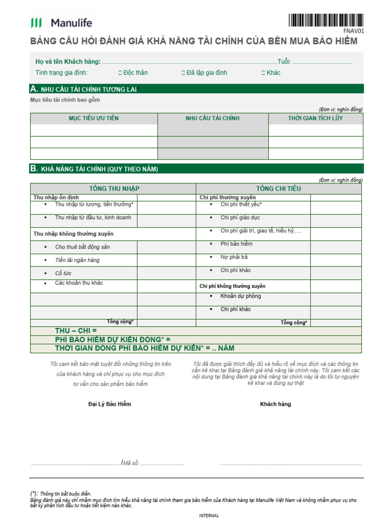 Bang Phan Tich Nhu Cau Tai Chinh 2021 | PDF