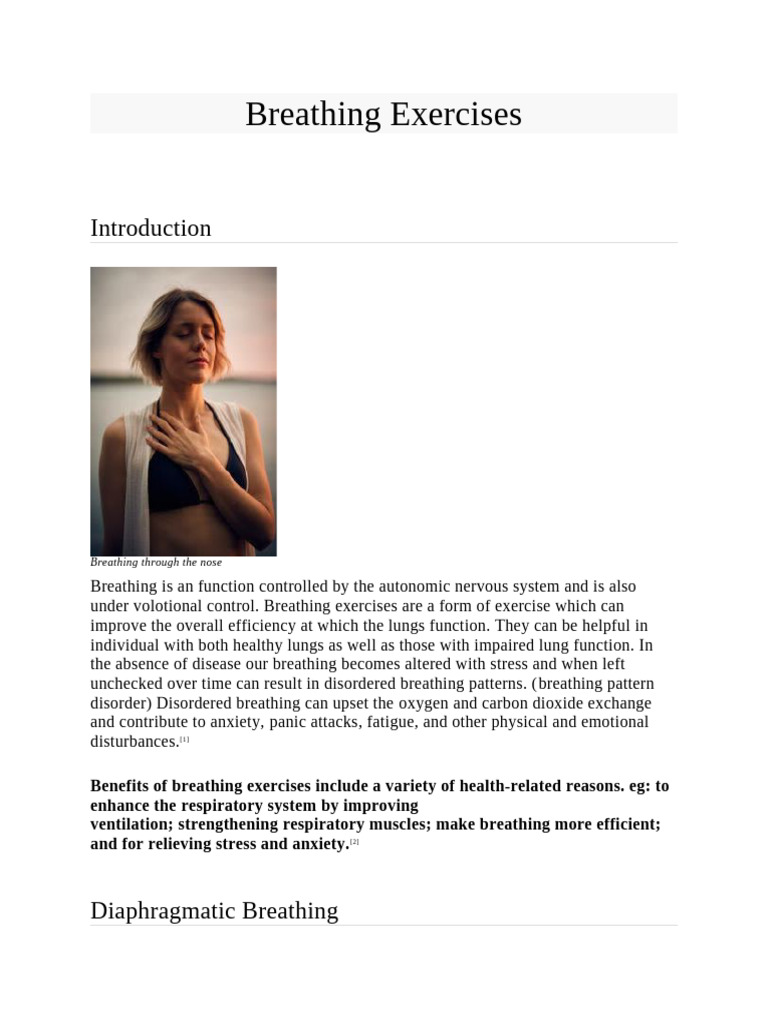Breathing Exercises | PDF | Breathing | Lung