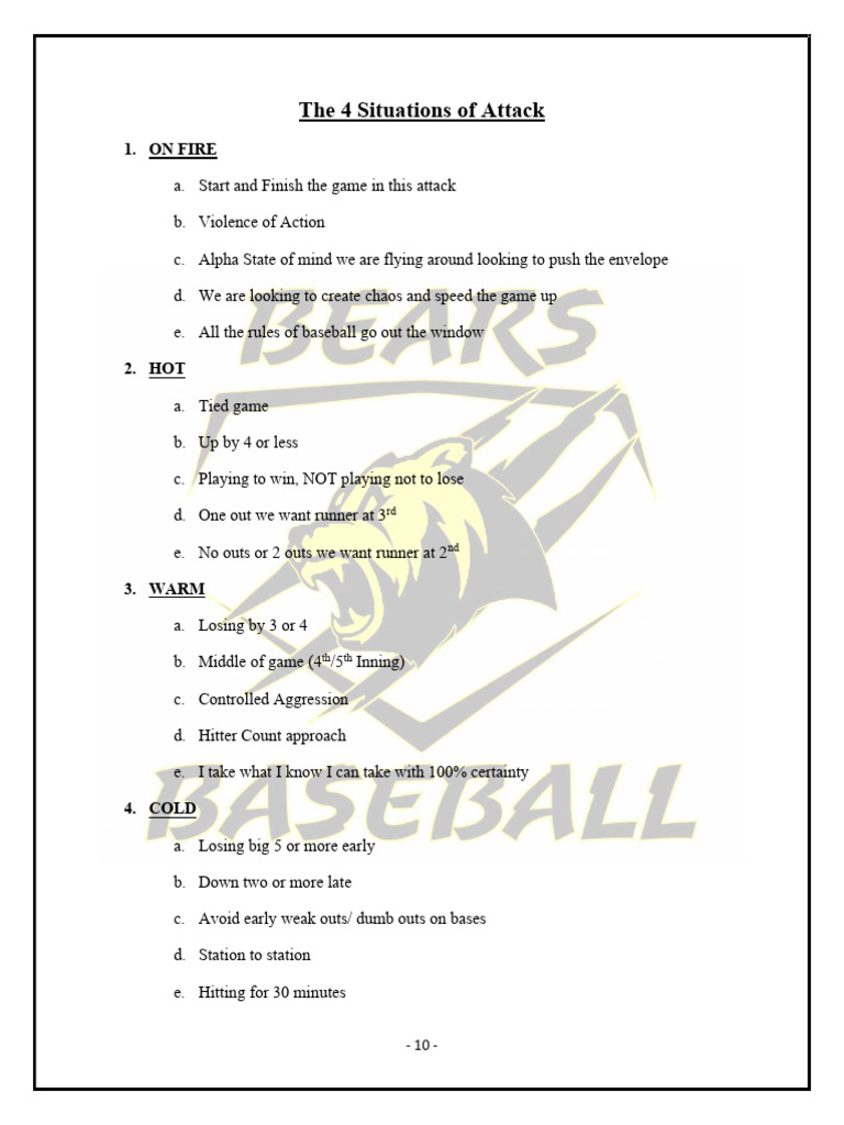 Offensive System | PDF | Baseball Field | Pitcher