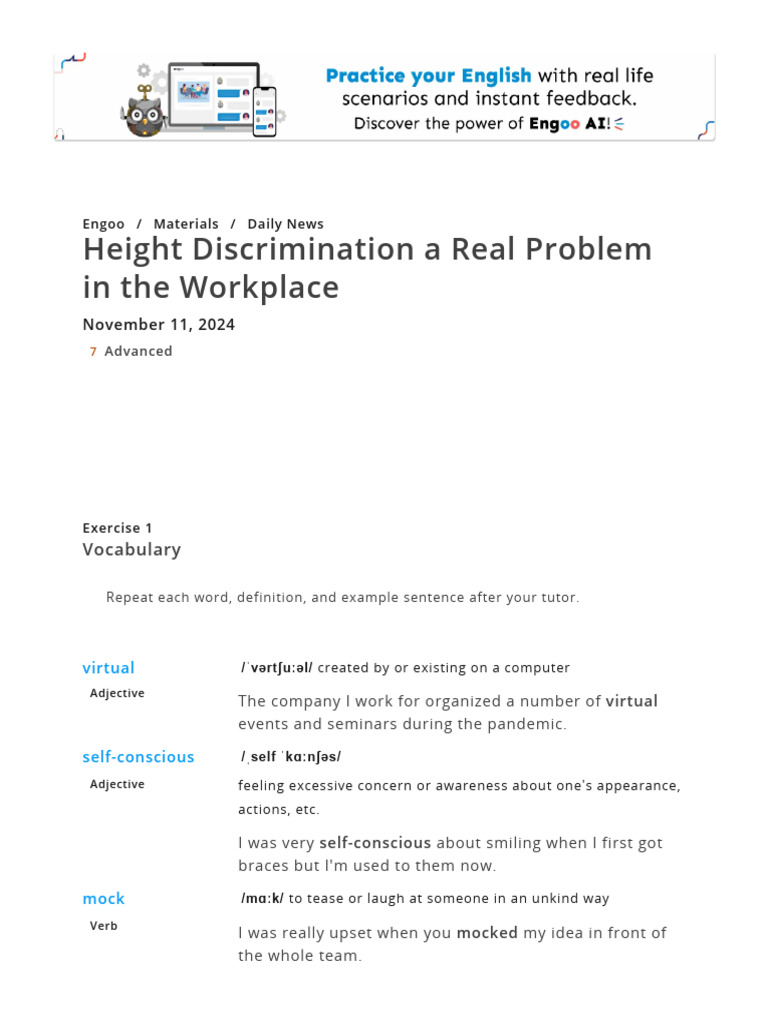 Height Discrimination a Real Problem in the Workplace _ Engoo Daily ...