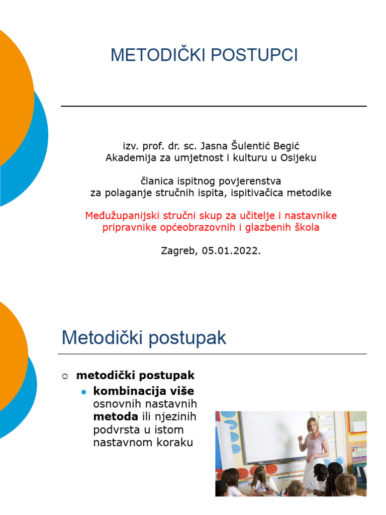 Metodički Postupci U Nastavi Glazbene Kulture, Glazbene Umjetnosti I Solfeggia | PDF