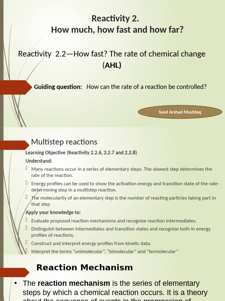 Topic R 2.2 HL | PDF | Reaction Rate | Activation Energy