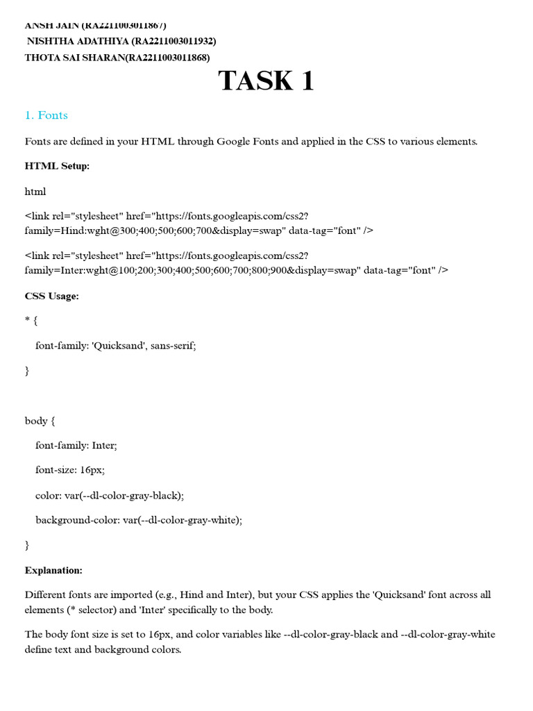 Task 1 | PDF | Html | Html Element