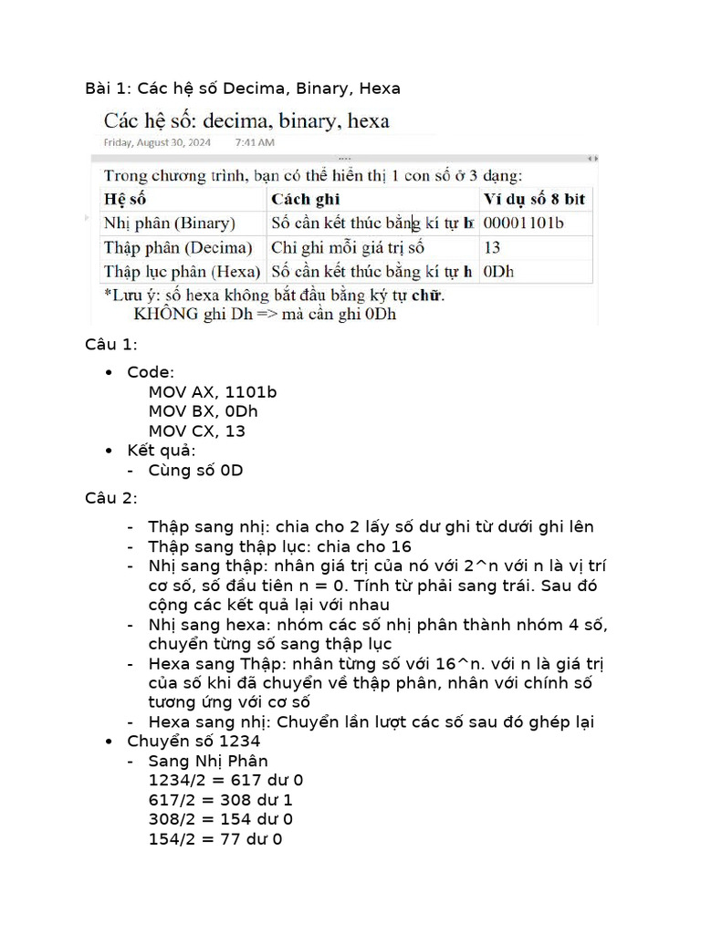 Hệ số De,Bin,Hex | PDF