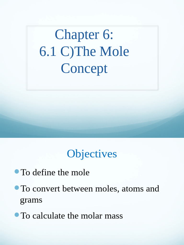 The Mole | PDF | Mole (Unit) | Physical Quantities